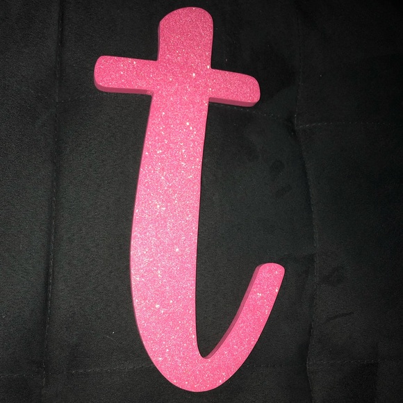 Wall Decor | Large Pink Glitter Lowercase Letter T Wall Decor | Poshmark